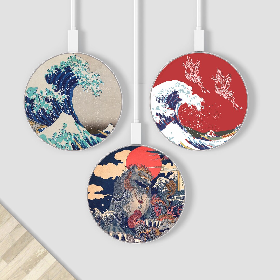 Kanagawa Great Wave Wireless Charger Japanese Wave Charging Station for ...