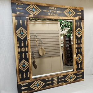 Custom Aztec Boho Mirror Laser Engraved Home Deco for Living Room ...