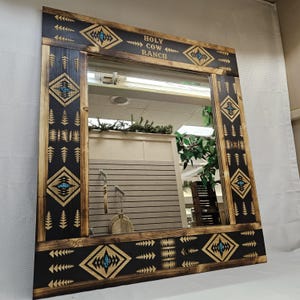 Custom Aztec Boho Mirror Laser Engraved Home Deco for Living Room ...