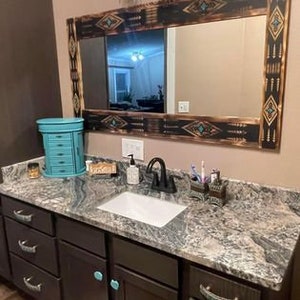 Custom Aztec Boho Mirror Laser Engraved Home Deco for Living Room ...