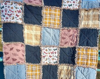 Country Primitive Rag Quilt - Etsy