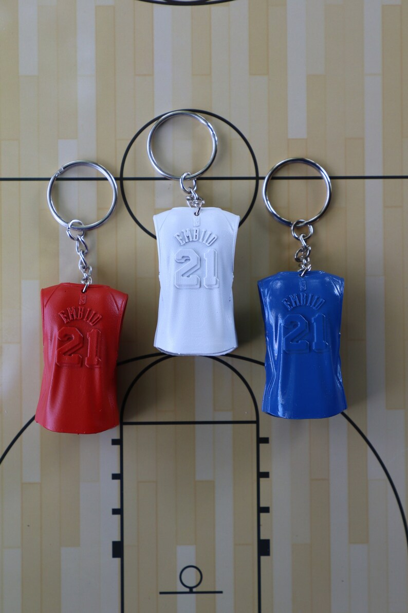 76ers NBA Jersey Joel Embiid Keychain, 76ers Print, Sixers Jersey, Fan ...