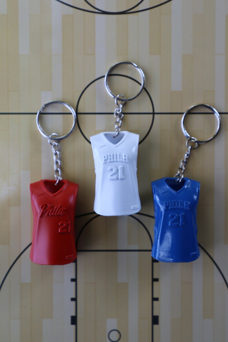 76ers NBA Jersey Joel Embiid Keychain, 76ers Print, Sixers Jersey, Fan ...