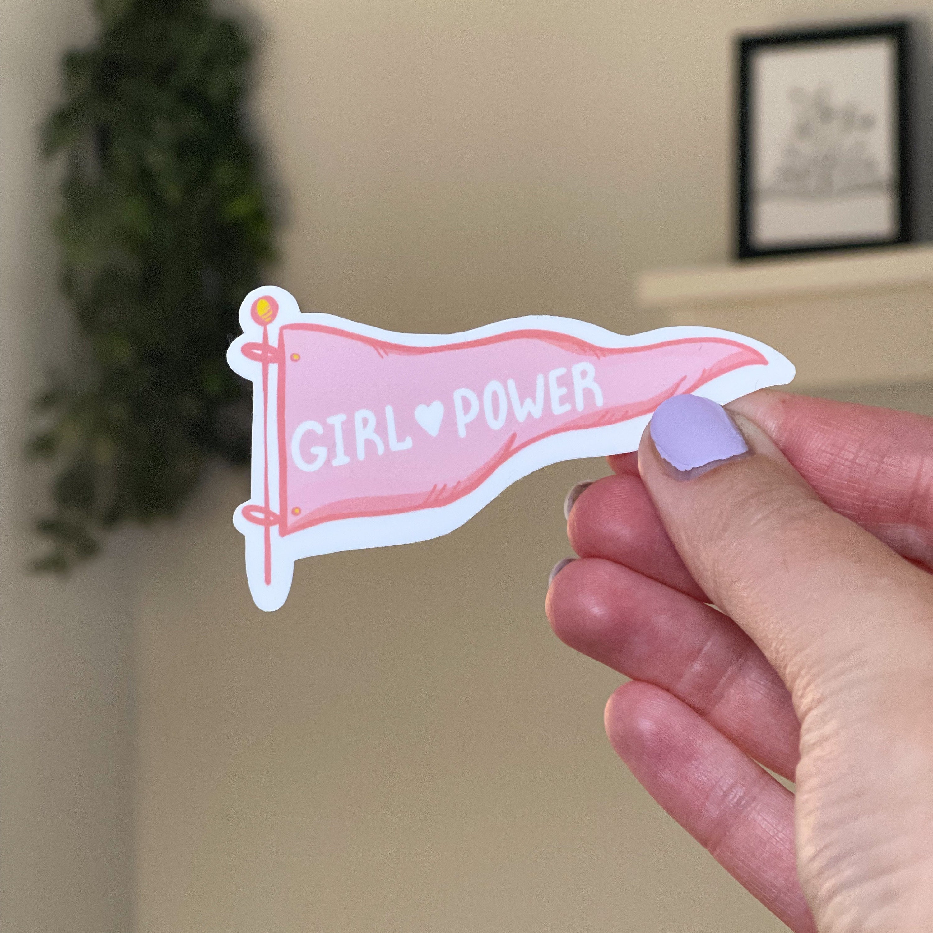 Girl Power Flag Sticker/ Girl Power Sticker/ Girl Pwr Sticker/ Female ...