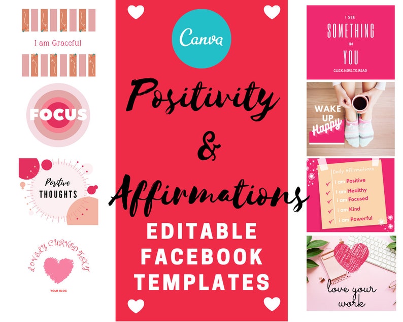 Positivity & Affirmations | Pink | Girly Feminine | Facebook Post ...