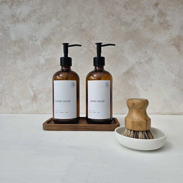 Kitchen Soap Dispenser Set With Tray - Etsy