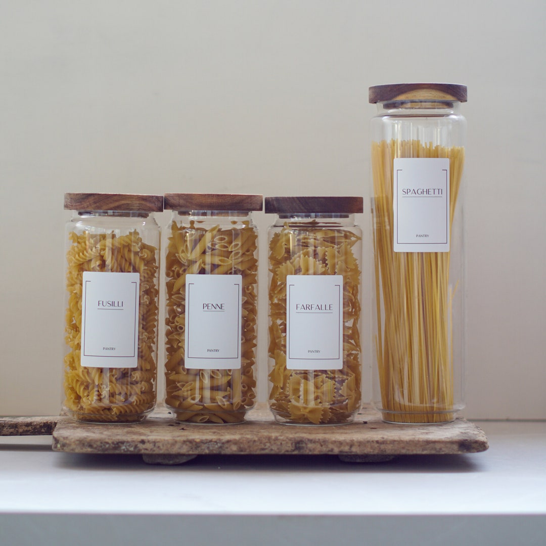 Pasta Organisation Set, Pasta Storage Container Set for Kitchen, Pantry ...
