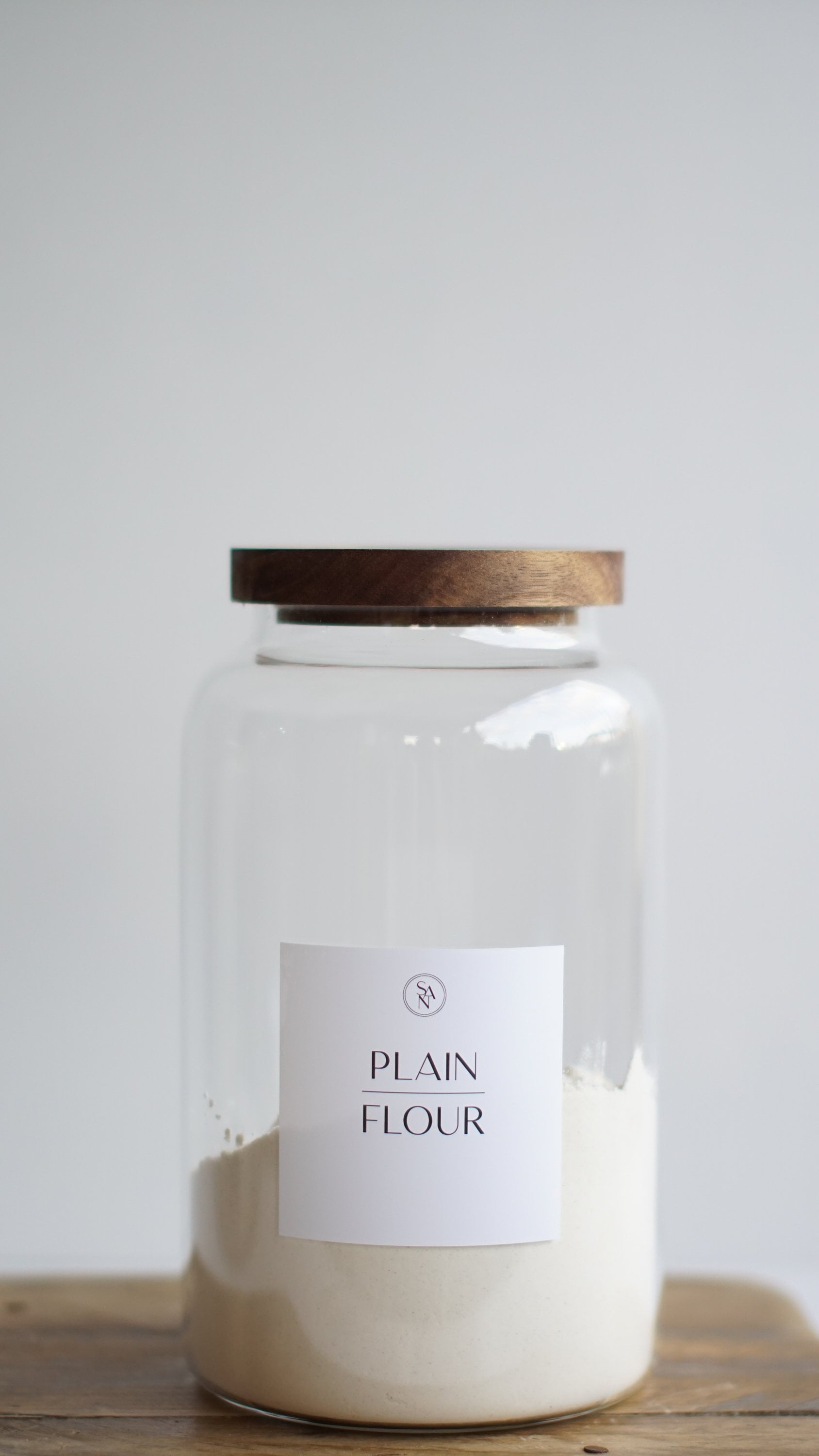 Set of 2 Plain Flour Self Raising Flour Storage Containers, Baking ...