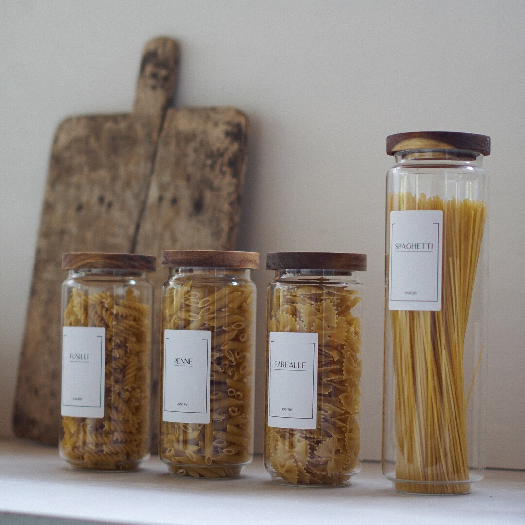 Pasta Jar Organisation Set Pasta Storage Container Set for Kitchen ...