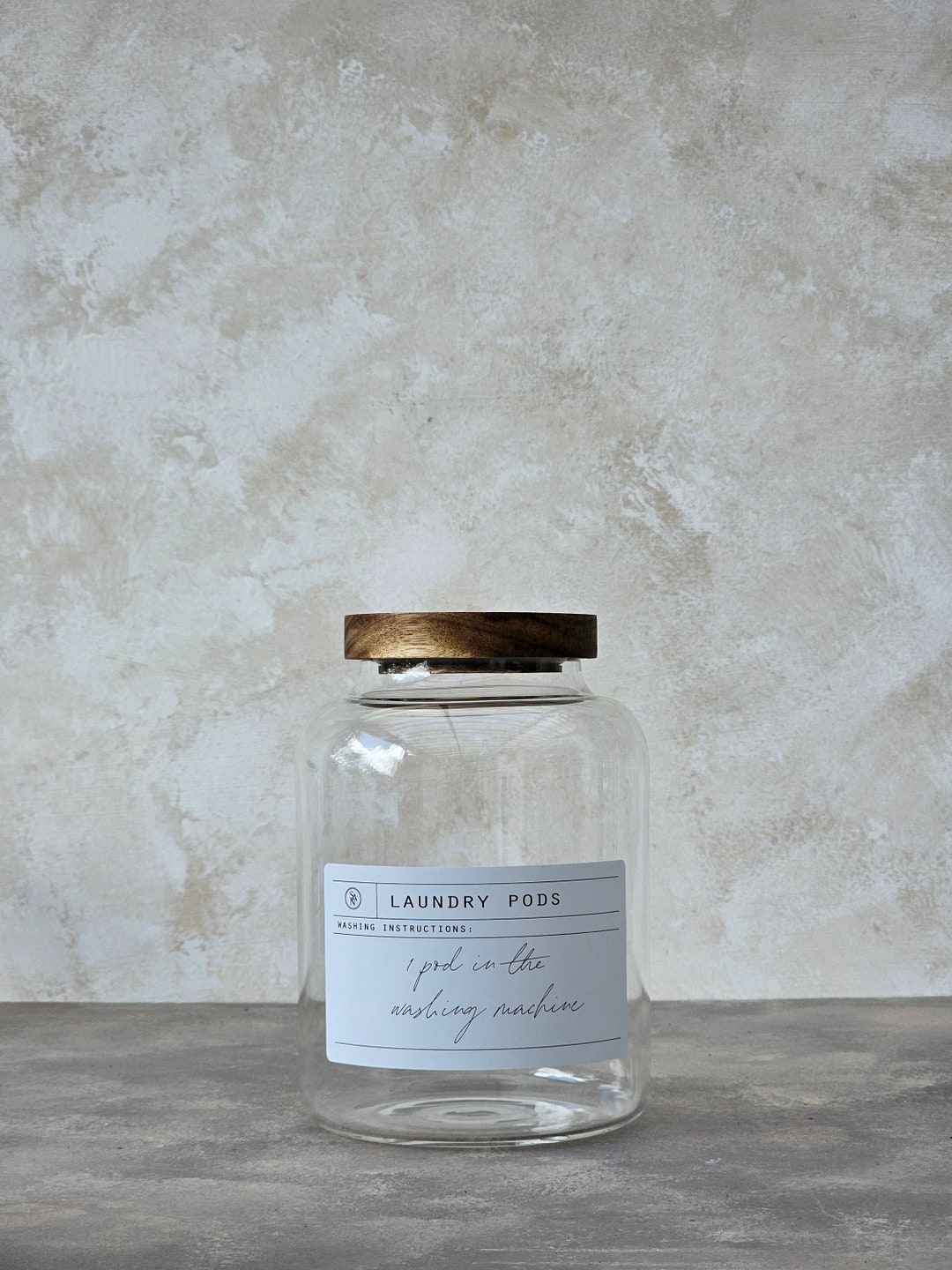 Luxury Laundry Pods Jar With Wooden Lid, 2.0L Laundry Pods Jar ...