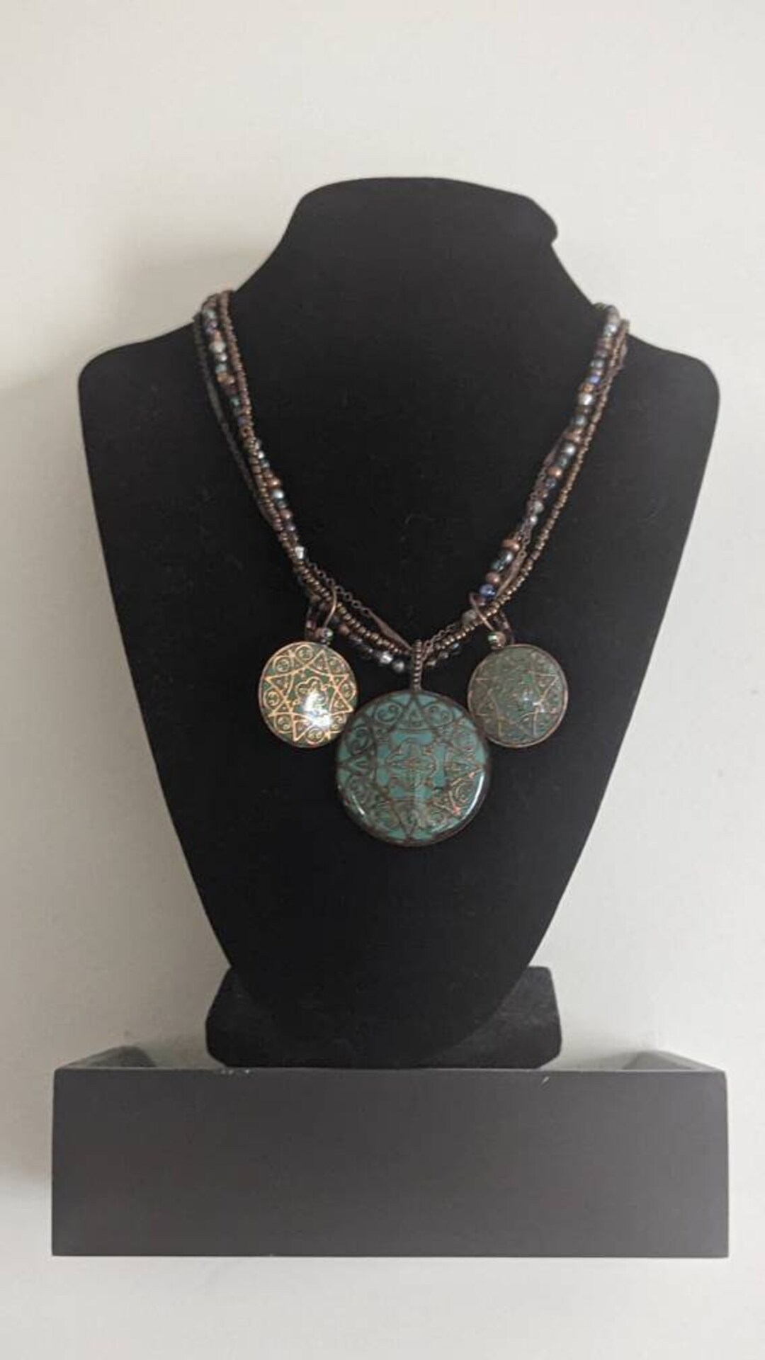 Vintage Signed Nina Ricci Green for Avon Faux Pearl & Beaded Enamel ...