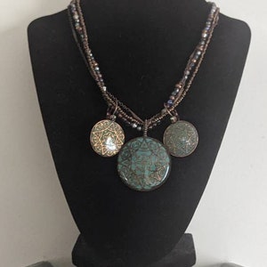 Vintage Signed Nina Ricci Green for Avon Faux Pearl & Beaded Enamel ...