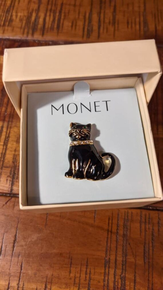 Vintage monet cat brooch - Gem