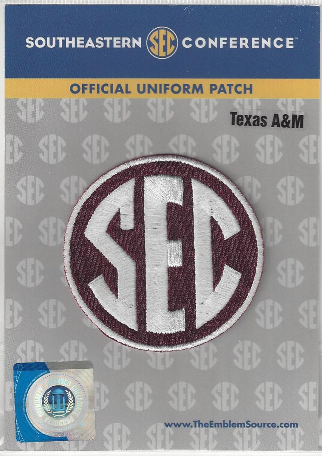 Texas A&M SEC Conference Patch 2 1/2" Round Official NCAA Logo Iron or ...