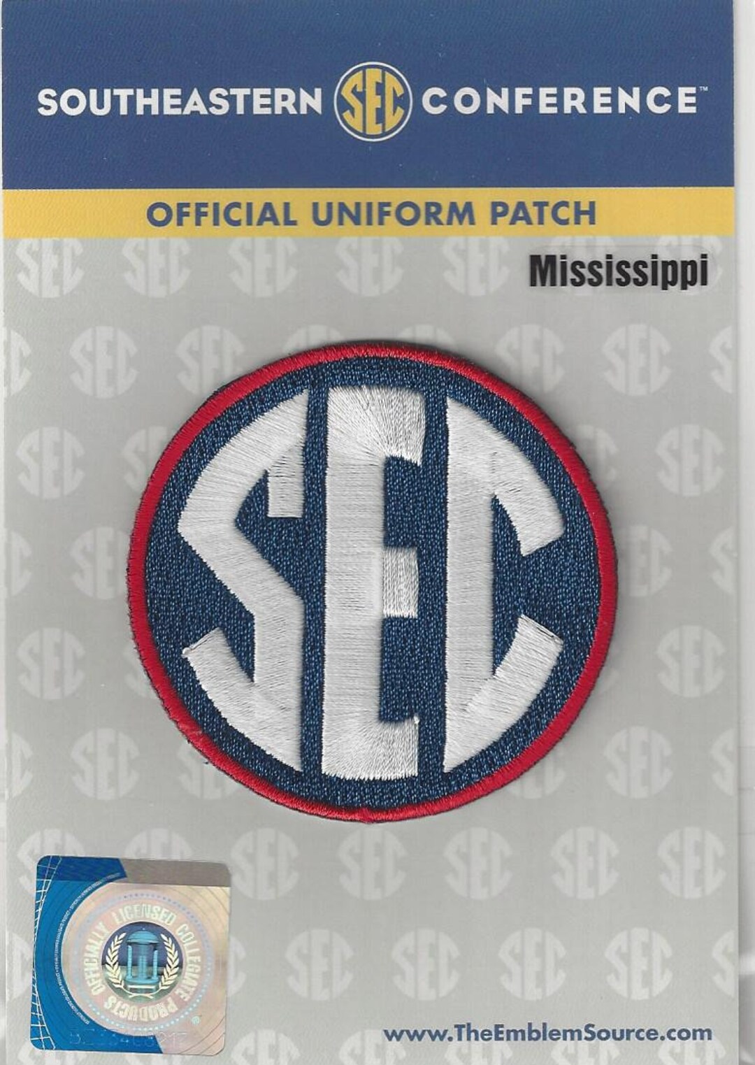 Mississippi Ole Miss SEC Conference Patch 2 1/2" Round Official NCAA ...