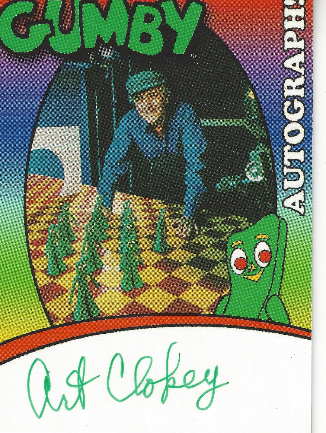 Art Clokey Creator of Gumby Hand Signed in GREEN Autograph Trading Card ...