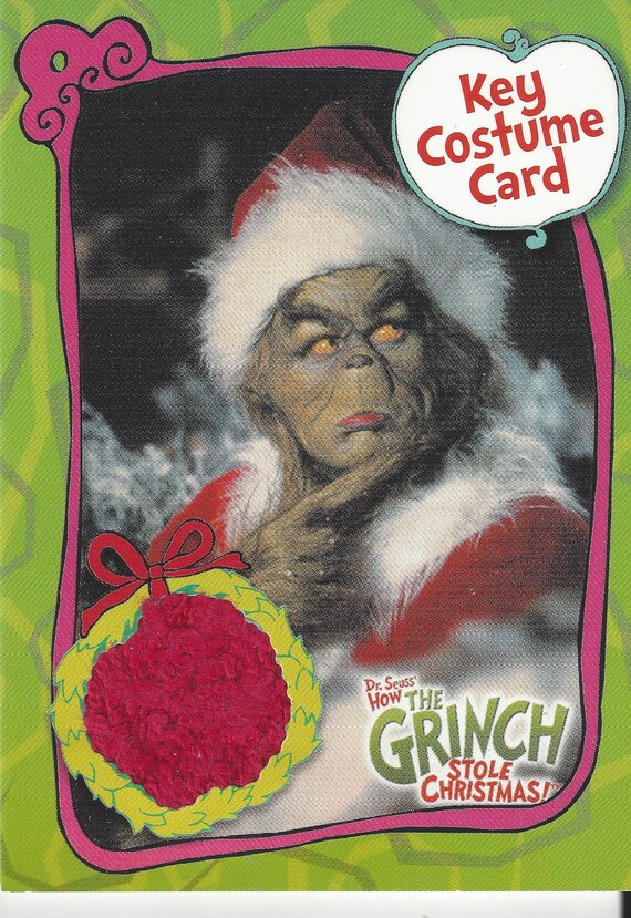 Grinch Key Costume Card CC1 with Authentic Piece of Santa | Etsy