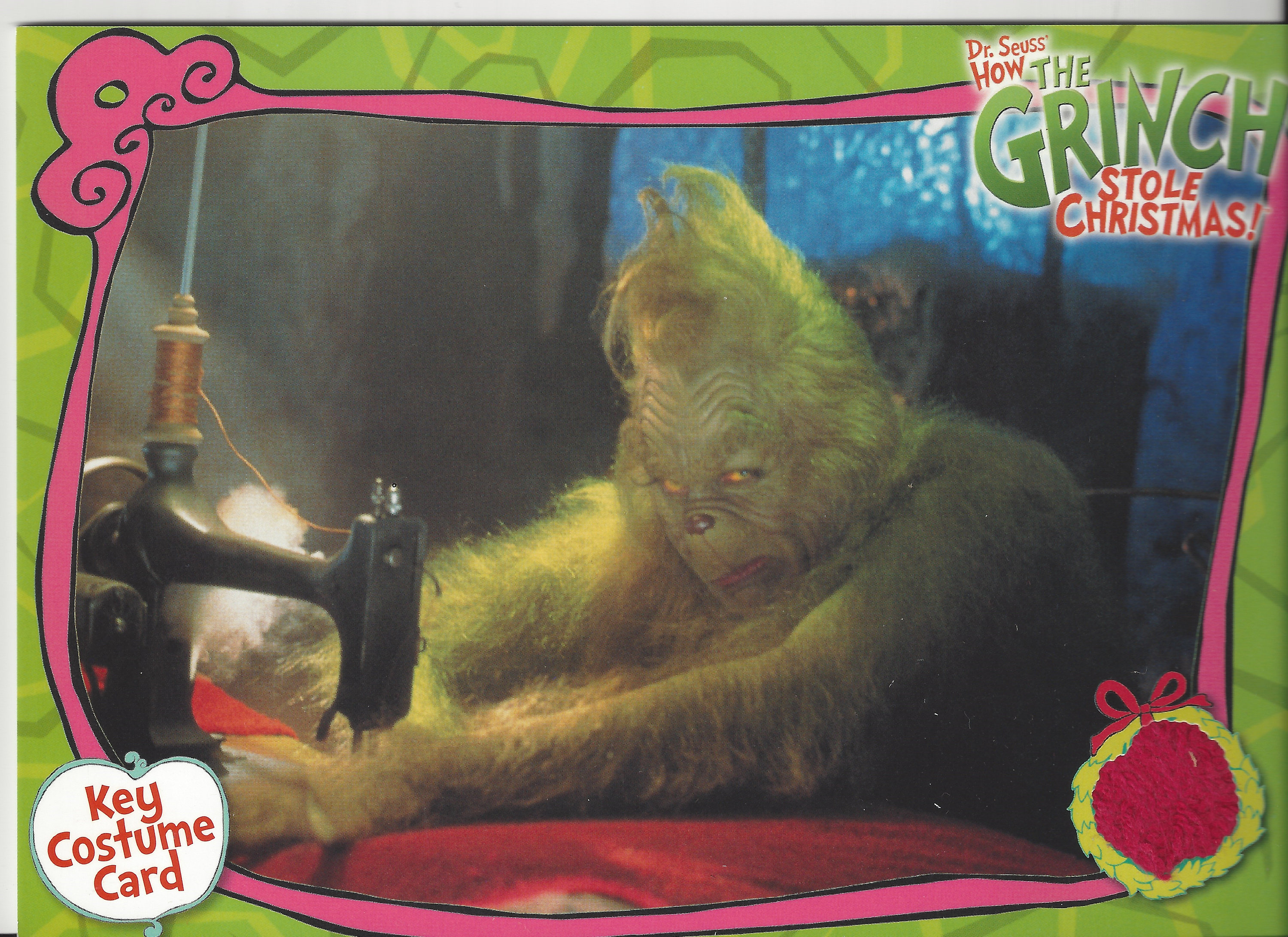 Oversize 5x7 Grinch Key Costume Card CC4 With Authentic Piece of Santa ...