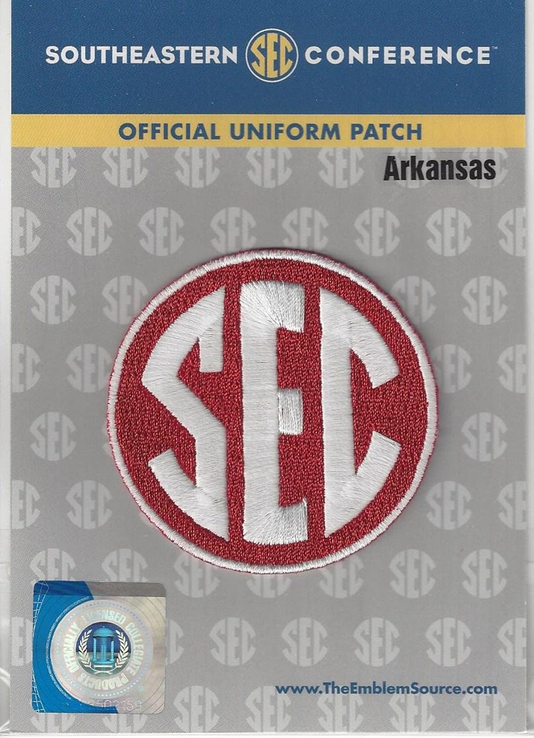 Arkansas SEC Conference Patch 2 1/2" Round Official NCAA Logo Iron or ...