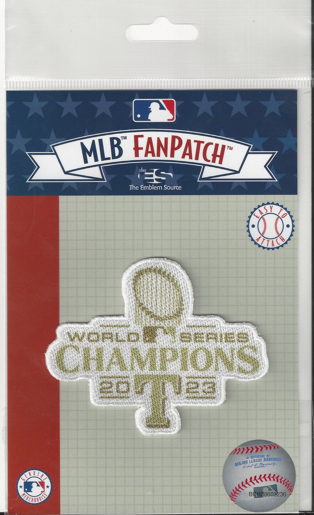 2023 World Series Champions GOLD Sleeve Patch Texas Rangers Champs Iron ...