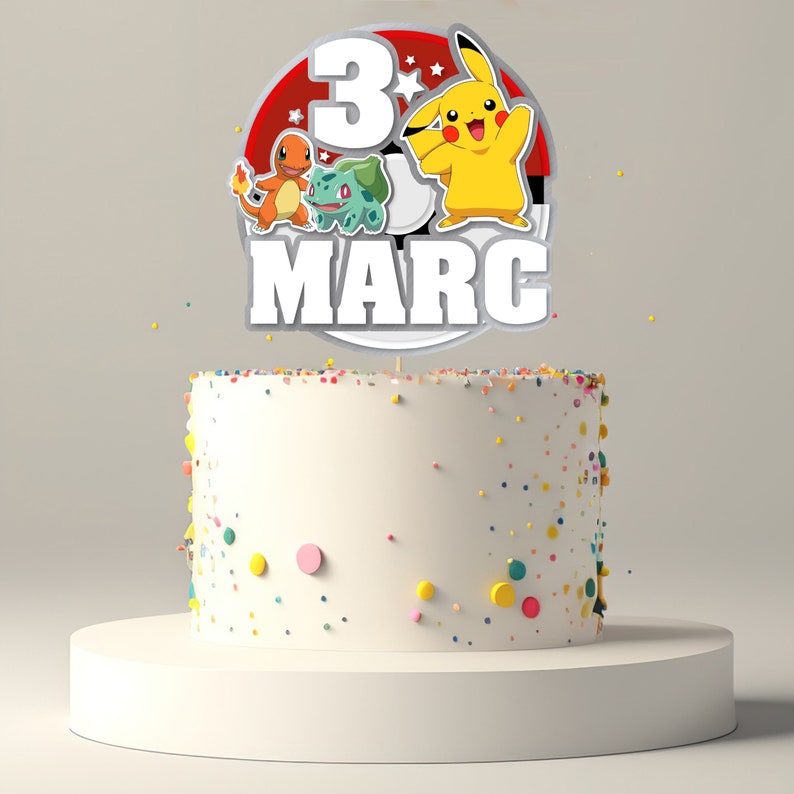 SVG PDF and PNG Print at Home Pokemon Birthday Cake Topper to ...