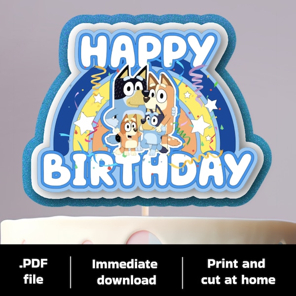 Bluey Birthday Rainbow Printable - Etsy