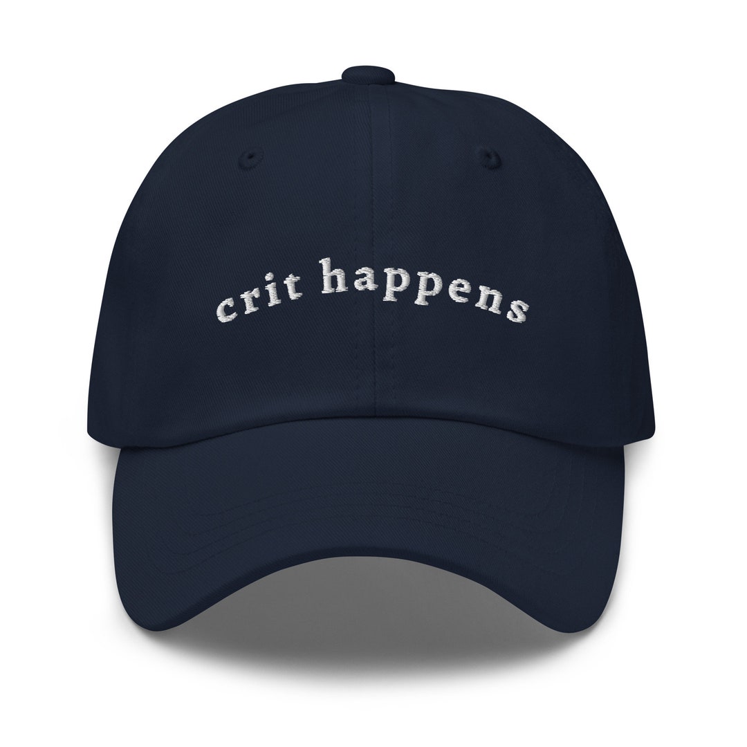 Minimalist TTRPG Embroidered Hat | Crit Happens | Dnd Baseball Cap - Etsy