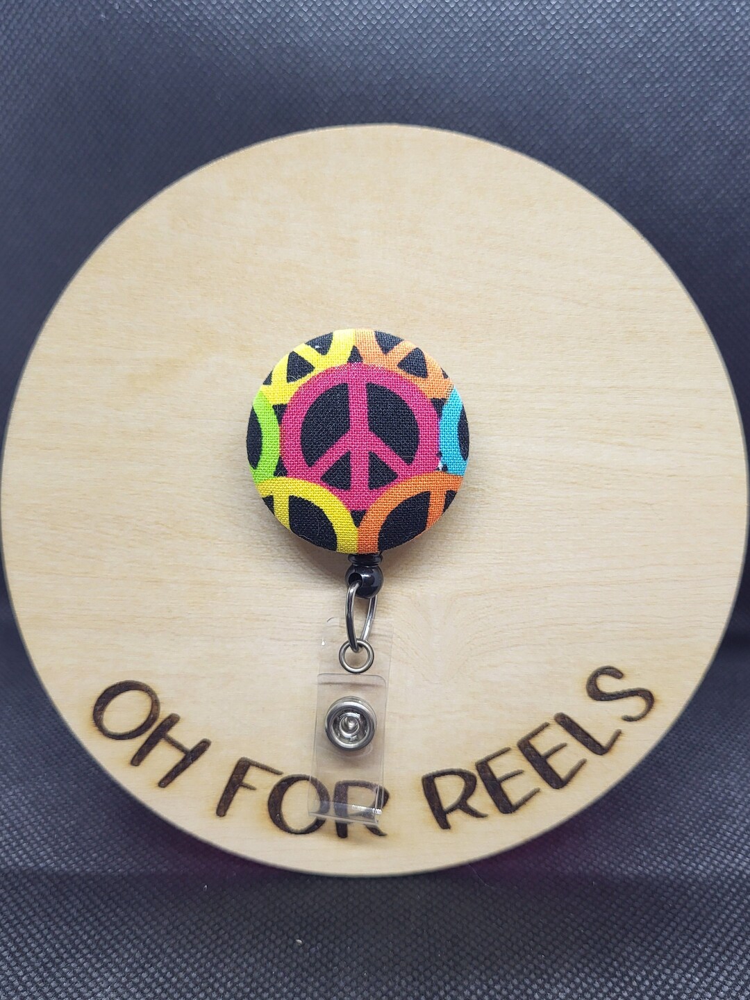 Peace Sign Badge Reel - Etsy
