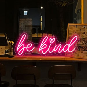Custom Be Kind Neon Sign, Pink Be Kind Wall Art Neon Led Sign ...