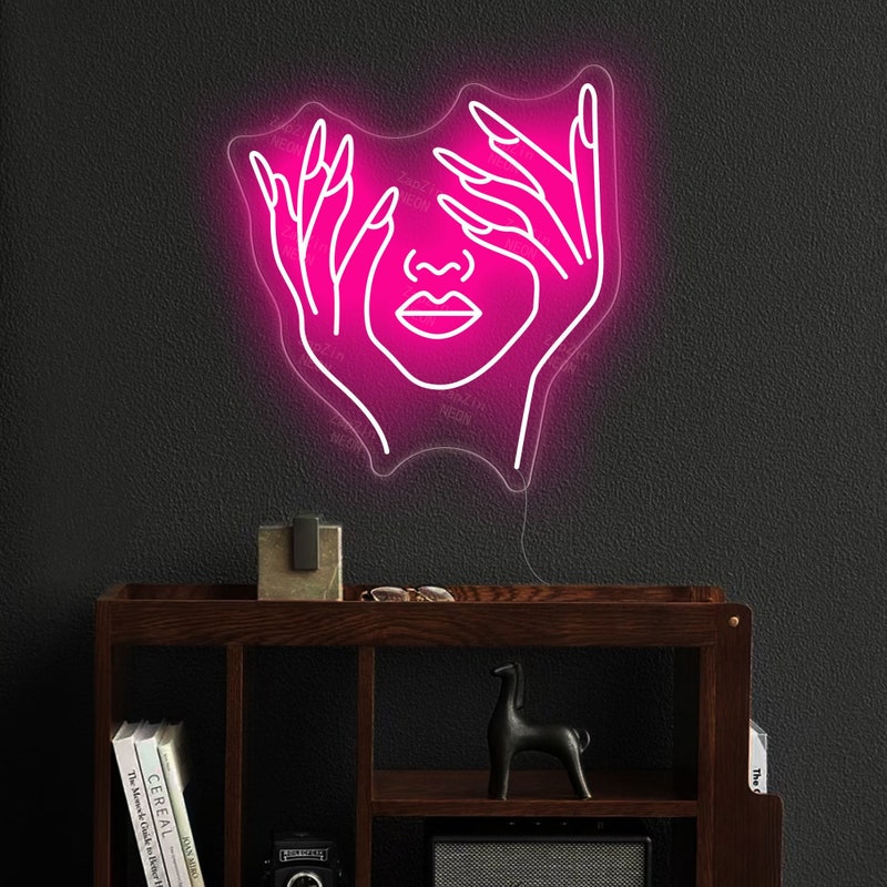 Neon Face Sign - Etsy