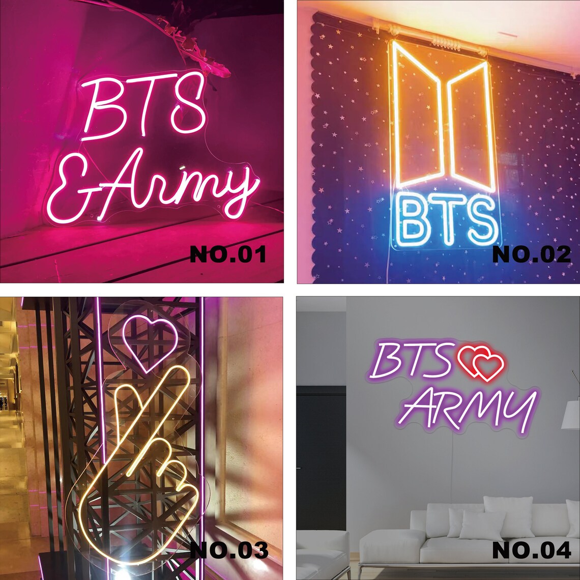 BTS bangtan Neon Lights logo concert led Sign wall decor | Etsy