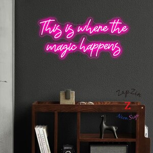 This is Where the Magic Happens Neon Sign for Home Bedroom Wall Party ...