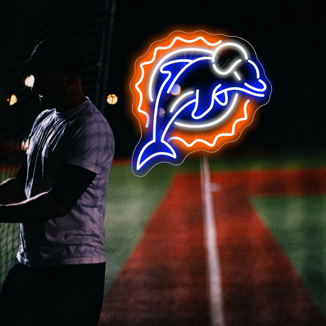 Miami Dolphins Football Neon Sign,man Cave Bedroom Wall Decor Neon ...