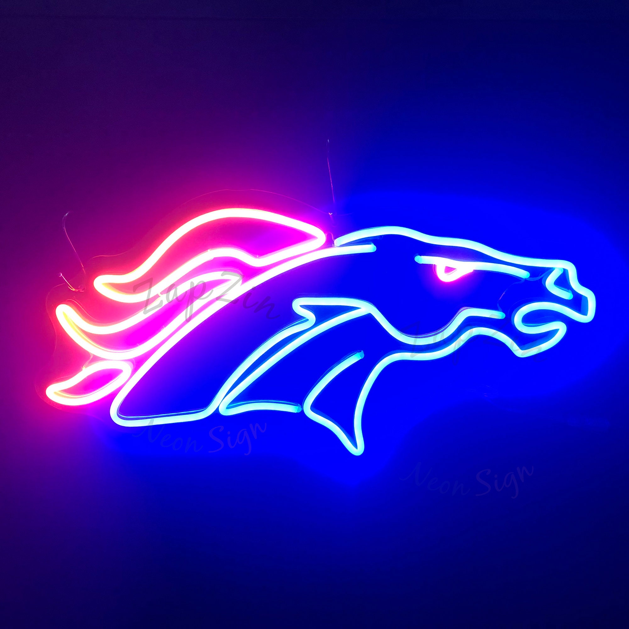 Sports Football Neon Light Denver Broncos Neon Sign Man Cave ...