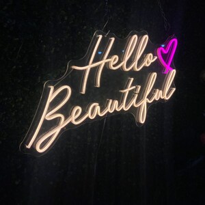 Hello Beautiful Neon Sign,custom Led Neon Light Party Weddign Office ...