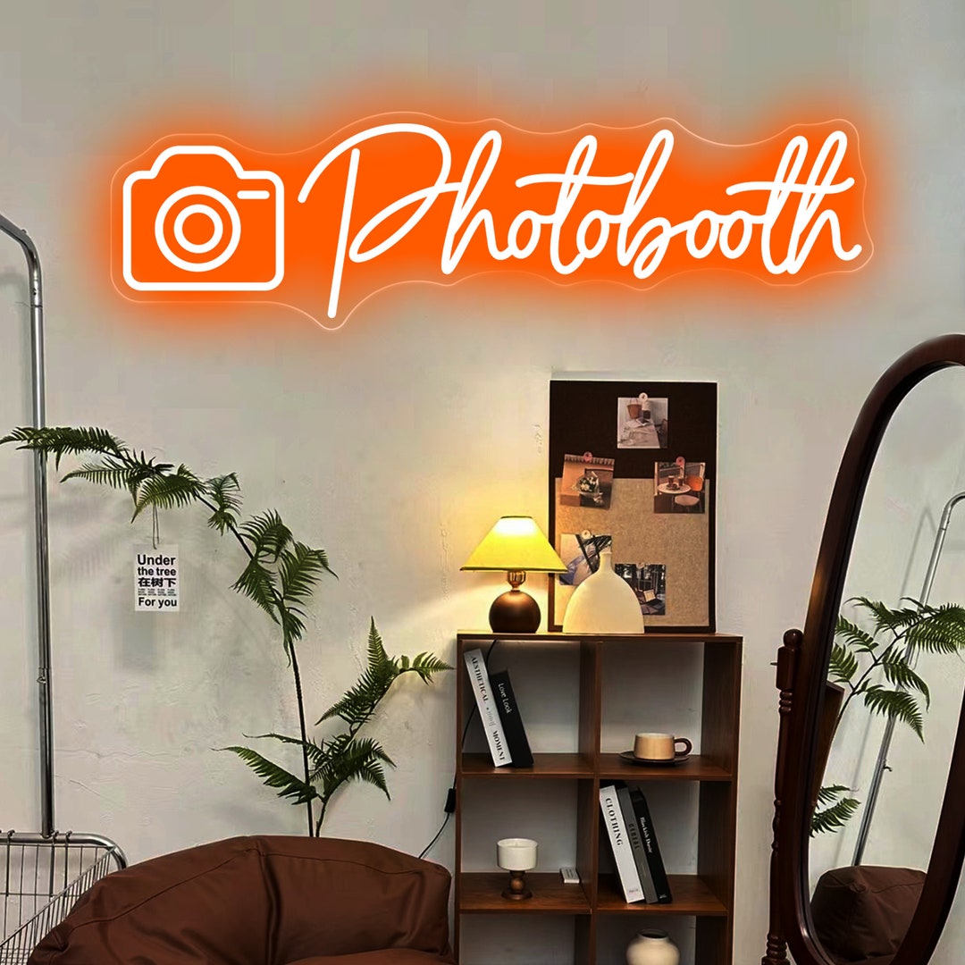 Сamera Photobooth Neon Sign Open Neon Light Photo Studio Custom Neon ...
