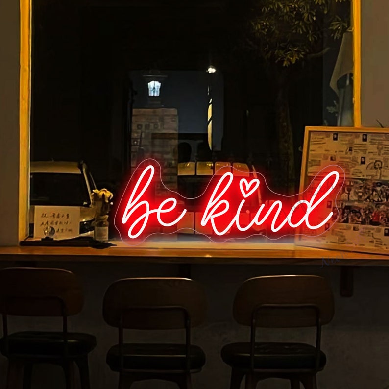 Custom Be Kind Neon Sign, Pink Be Kind Wall Art Neon Led Sign ...