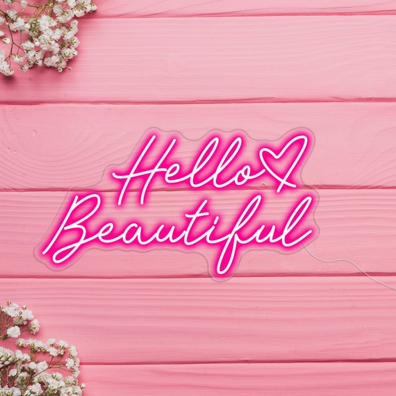 Hello Beautiful Neon Signcustom Led Neon Light Party Weddign - Etsy