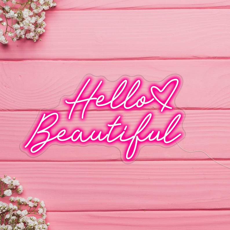 Hello Beautiful Neon Signcustom Led Neon Light Party Weddign - Etsy