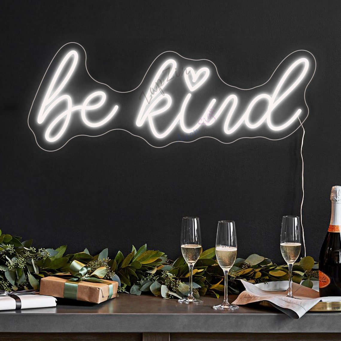 Custom Be Kind Neon Sign Pink Be Kind Wall Art Neon Led Sign | Etsy