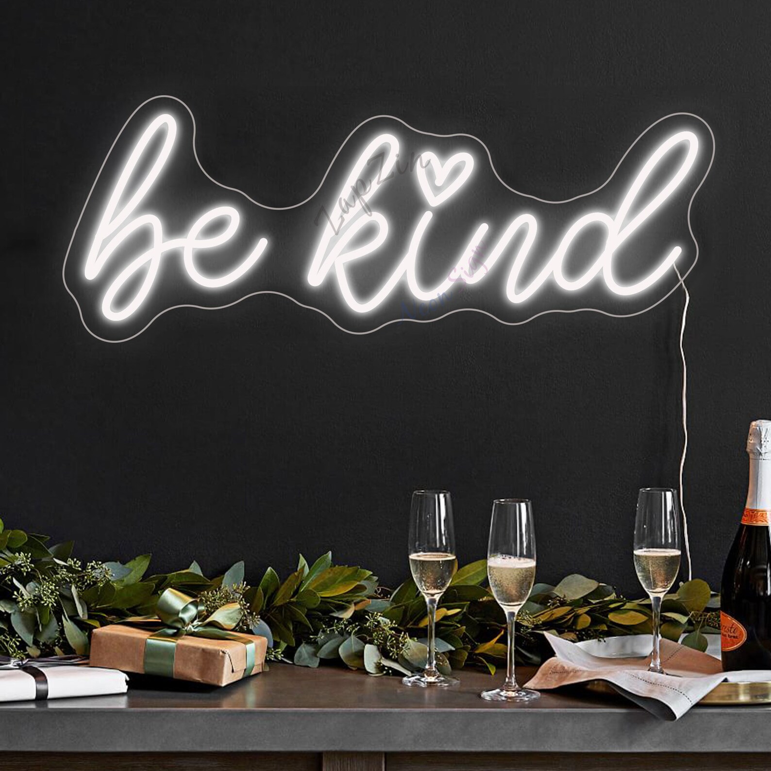 Custom Be Kind Neon Sign, Pink Be Kind Wall Art Neon Led Sign ...