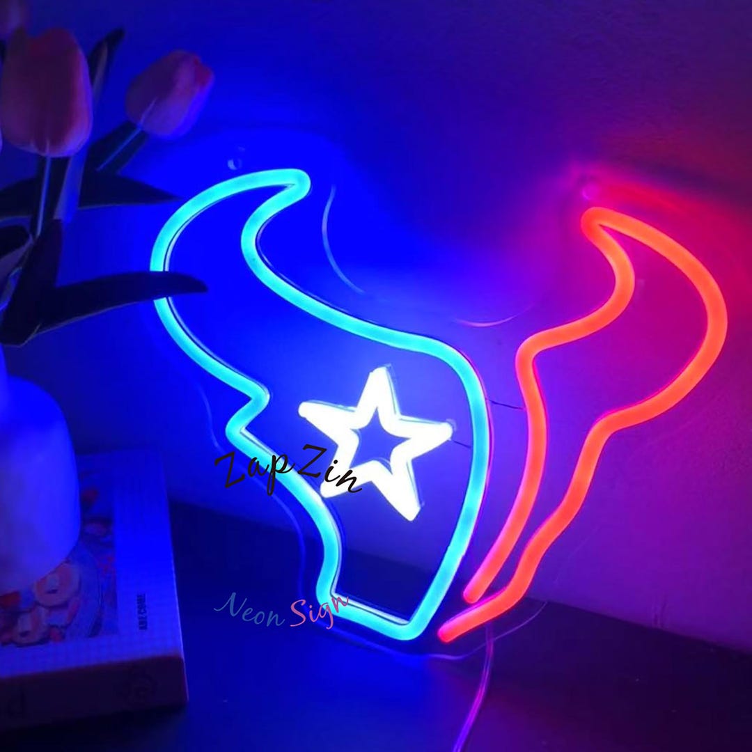 Football Team Neon Sign, Houston Neon Light for Wall Decor, Football ...