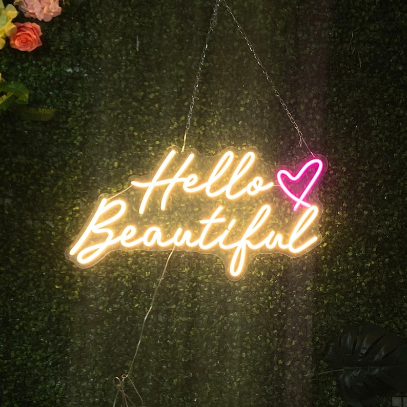 Hello Beautiful Neon Signcustom Led Neon Light Party Weddign - Etsy