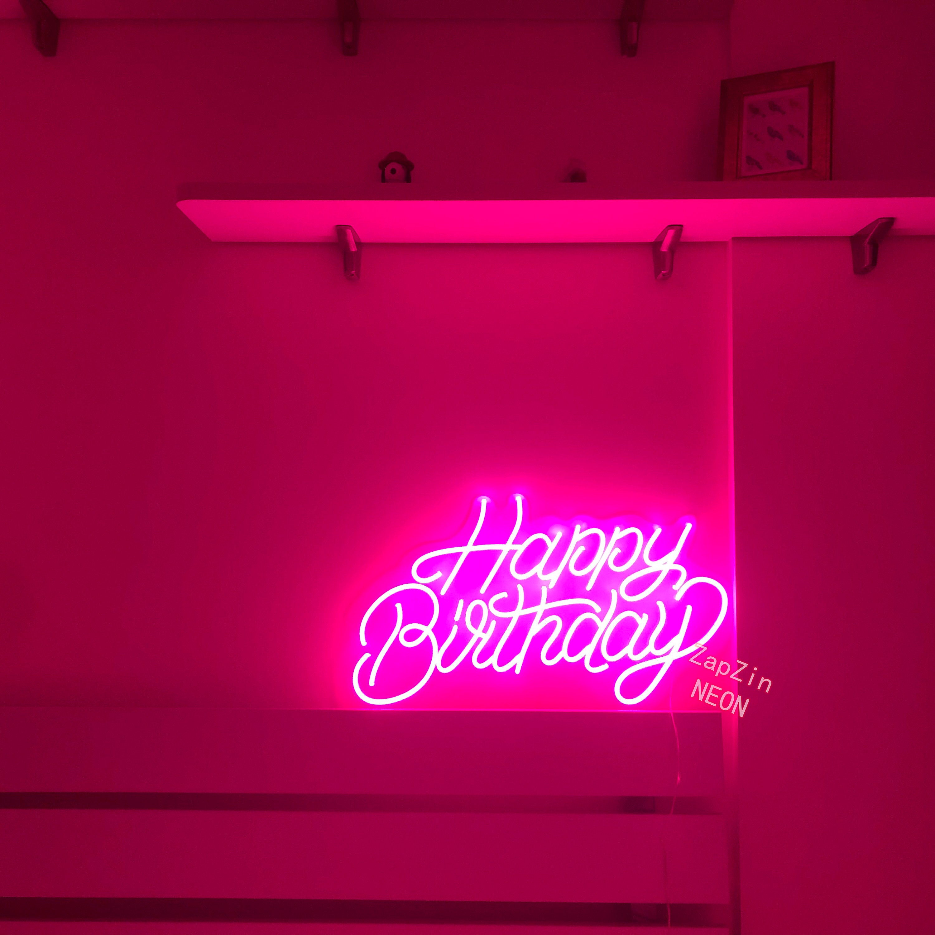 Happy Birthday Neon Sign Happy Birthday Banner Custom Neon | Etsy