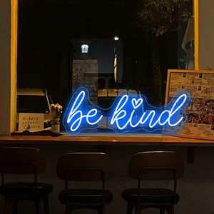 Custom Be Kind Neon Sign, Pink Be Kind Wall Art Neon Led Sign ...