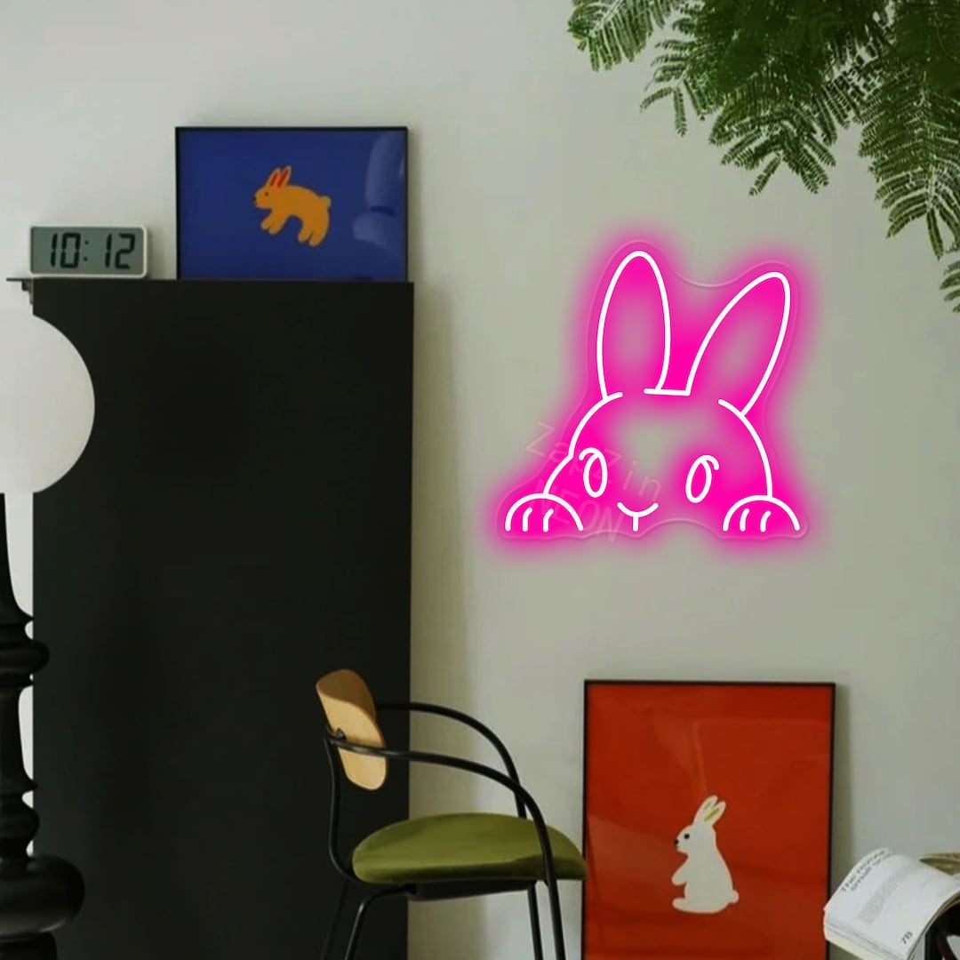 Bunny Cute Rabbit Neon Sign Custom Led Light Sign Wedding Bedroom Home ...