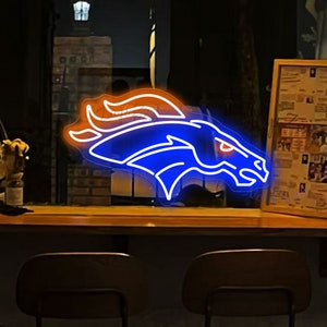 Sports Football Neon Light Denver Broncos Neon Sign Man Cave ...