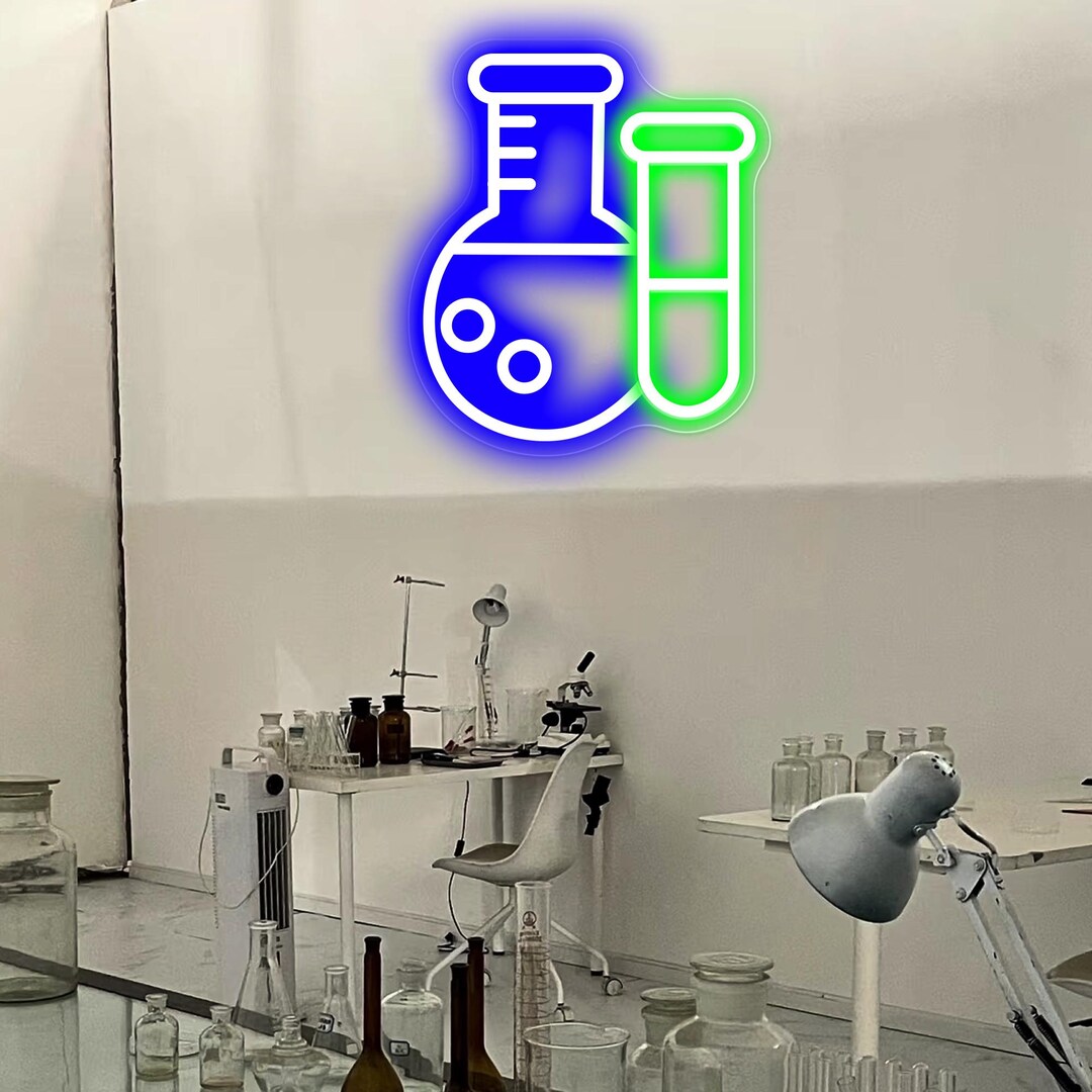 Custom Science Beaker Neon Sign, Science Classroom Laboratory Wall ...