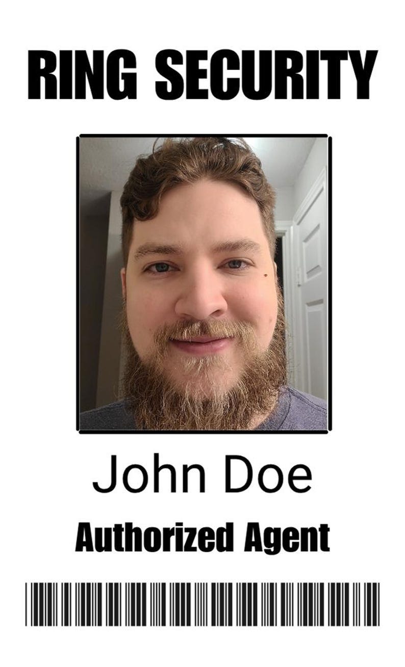 Ring Security Badge Template / Editable Canva Design / Instant Download Printable Badge ...