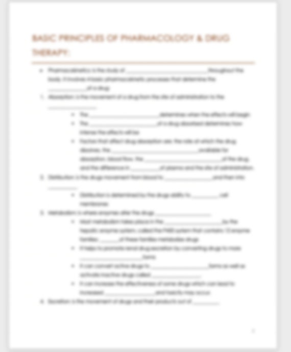 Advanced Pharmacology Study Guide: Basic Principles and - Etsy